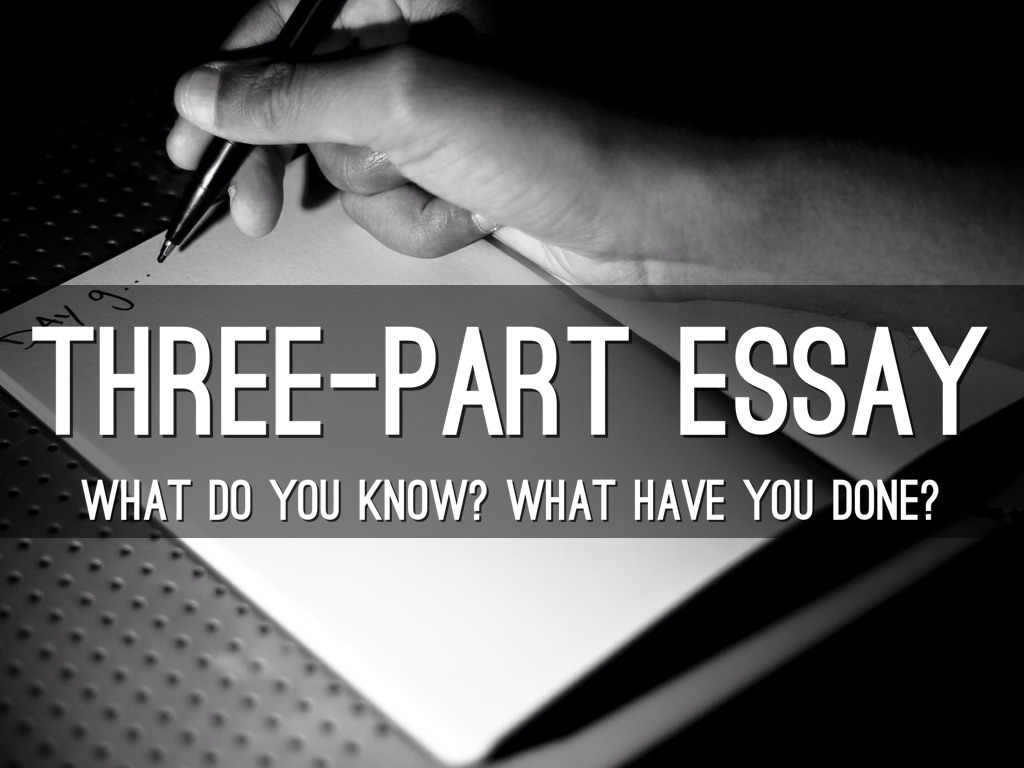Three Part Essay By Noel Drew