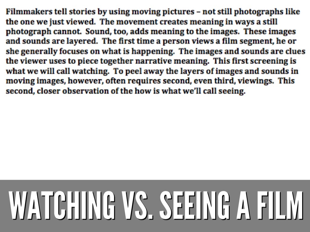 Watching vs. Seeing by Scott Christensen