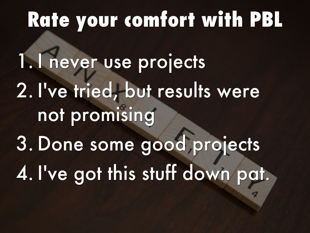 Rate your comfort with PBL by Zach Strother
