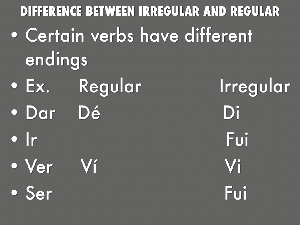 Irregular Preterite Verbs by Christian Mc