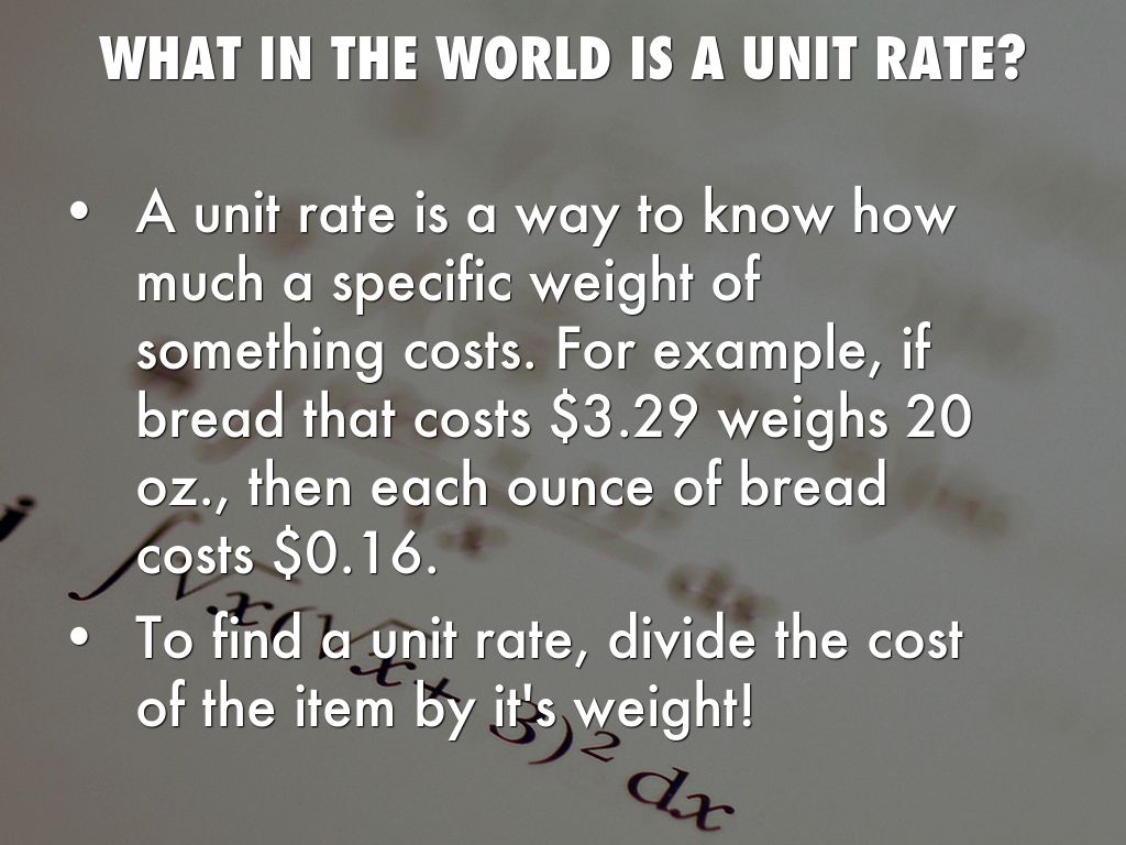 Unit Rate Project by Emma Olney