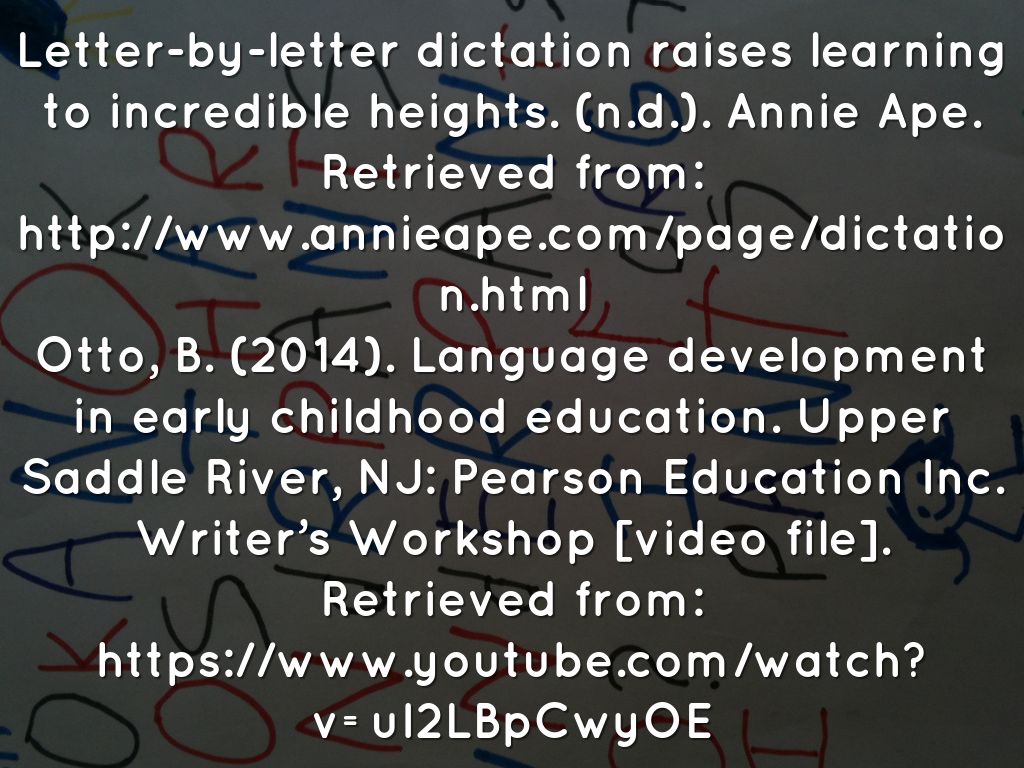 Teacher directed dictated & interactive writing by