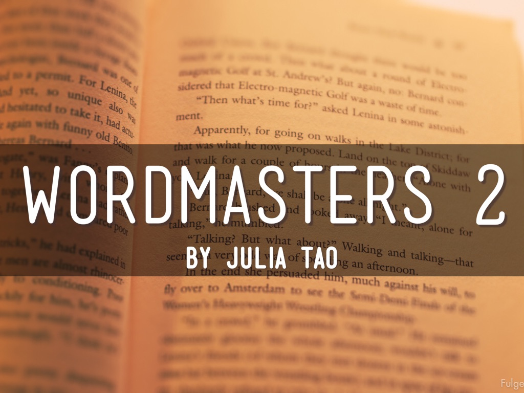 Wordmasters Greenlisst by Julia Tao