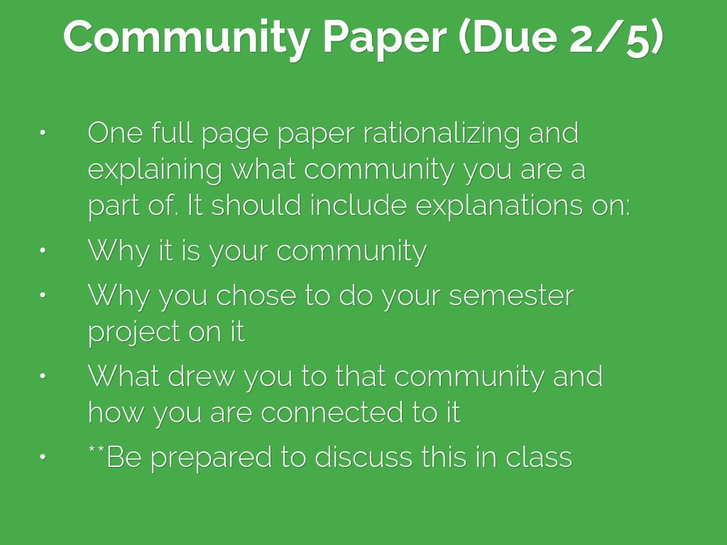 Community Paper and Topic Proposal Guidelines by Ms. C