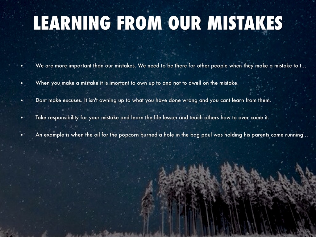 Learning From our Mistakes by Allison Mickel