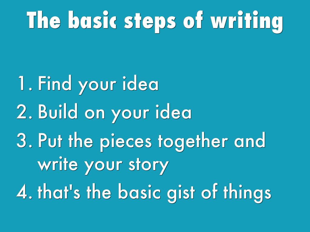 The Process Of Writing a Story by grantw1