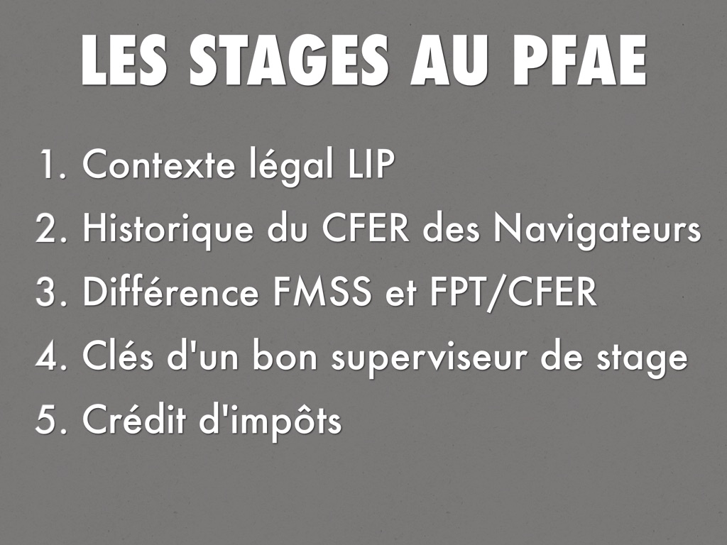 Présentation UQAR les stages au PFAE by MA Smith