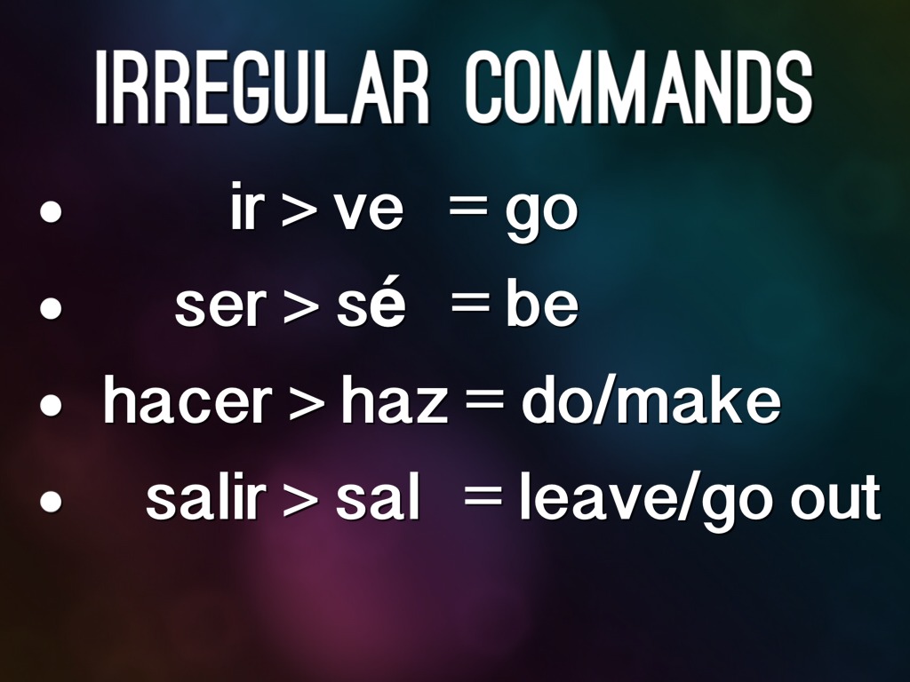Affirmative Informal Commands by Franklin Spanish