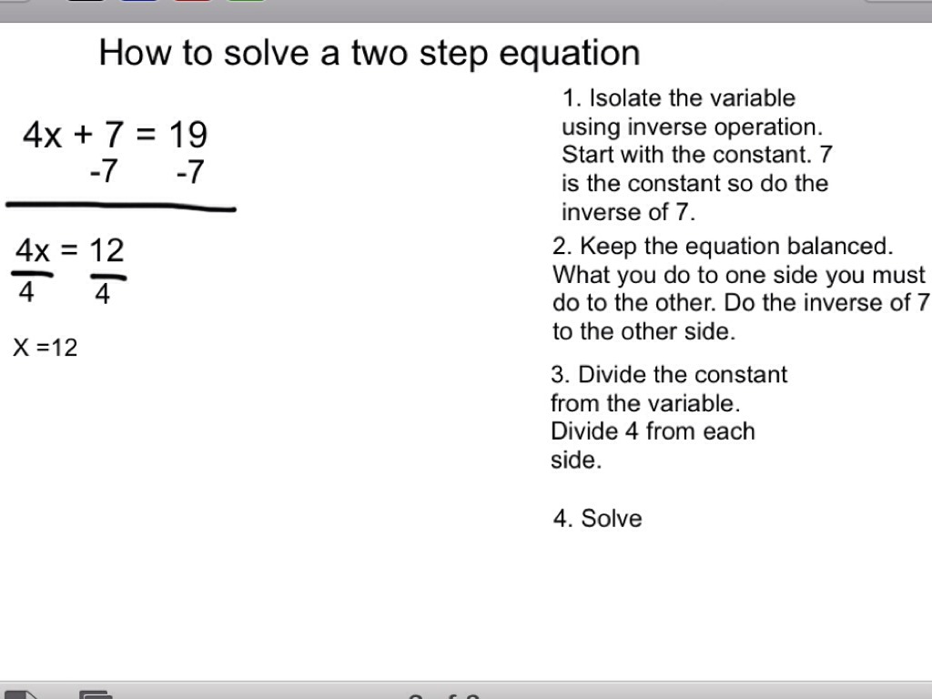 How To Solve Two Step Equations And Inequalities By