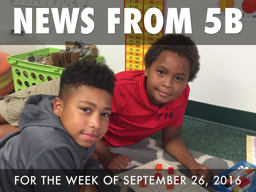 5B News for the Week of September 26th, 2016 by