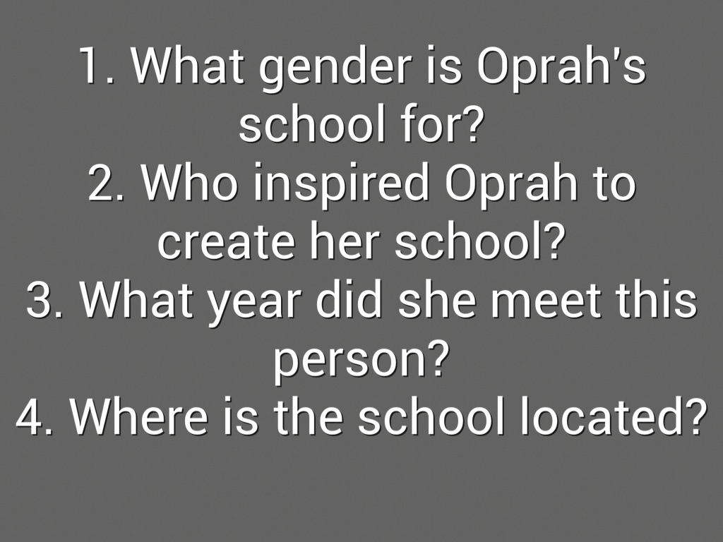 Oprah Winfry School For Girls by Bob Hoobler