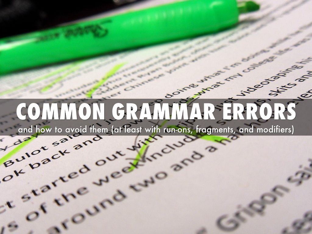 Common Grammar Errors by Tony Cardon