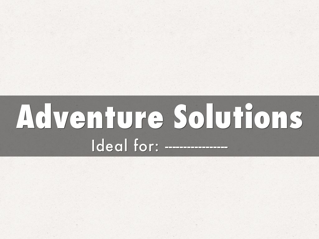 Adventure Solutions Indoor by Joe Lewis