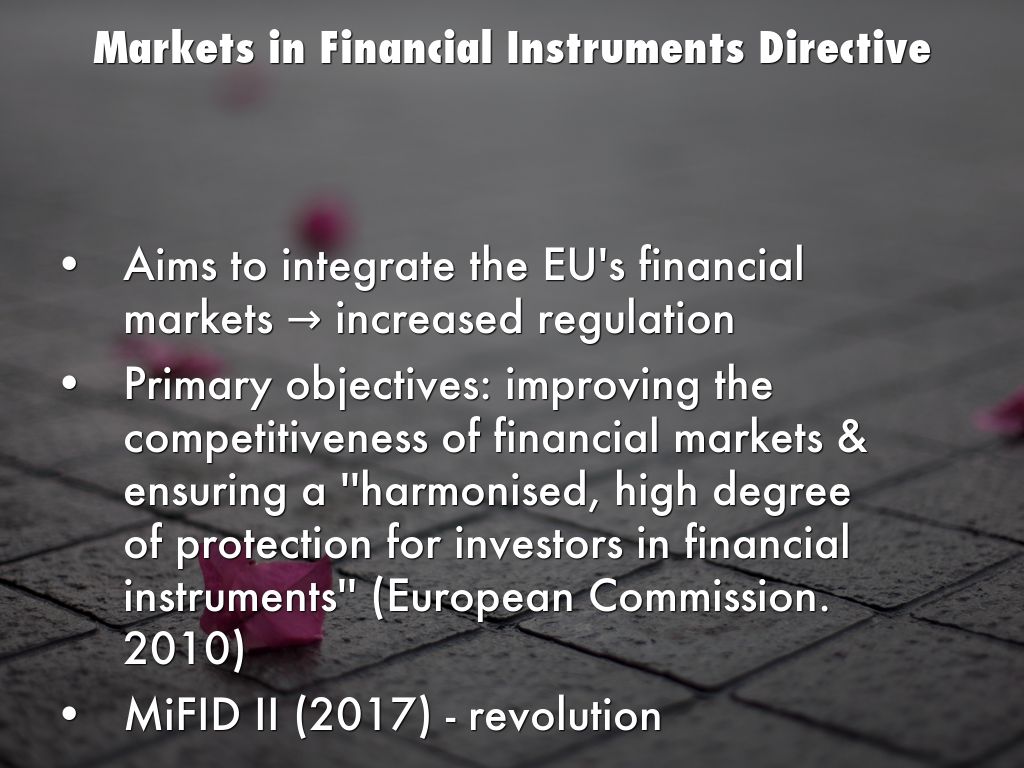 The Impact of MiFID Regulations in Finland by mia.varis