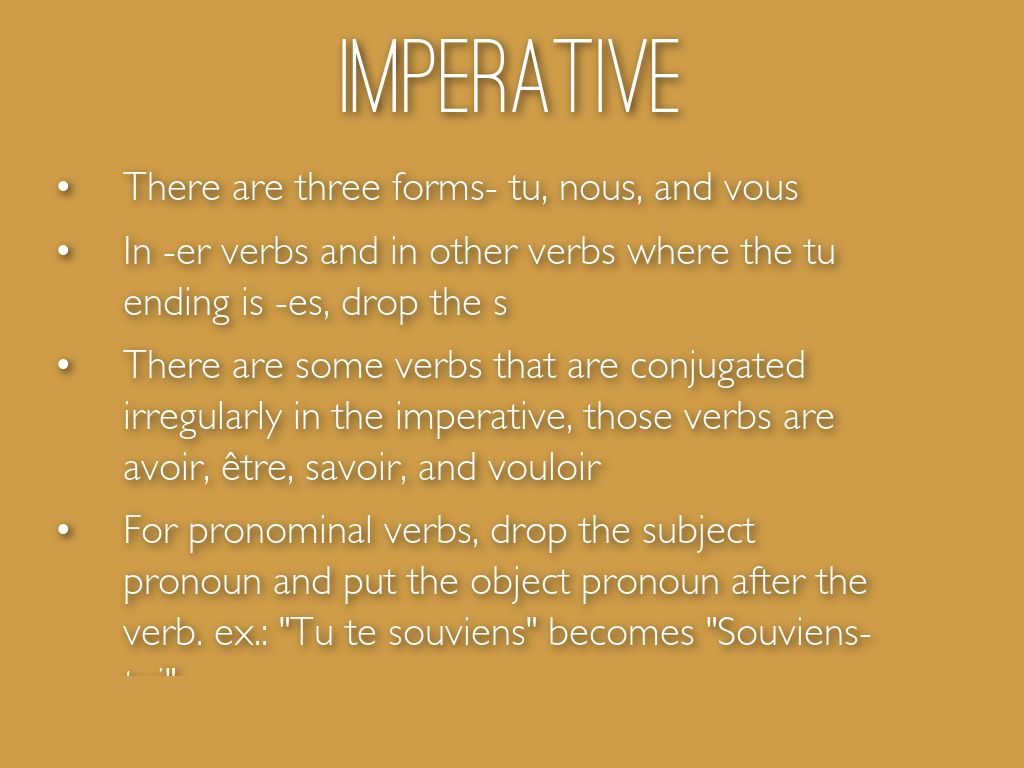 L'Imperative et Infinitif by Natalie Sopyla