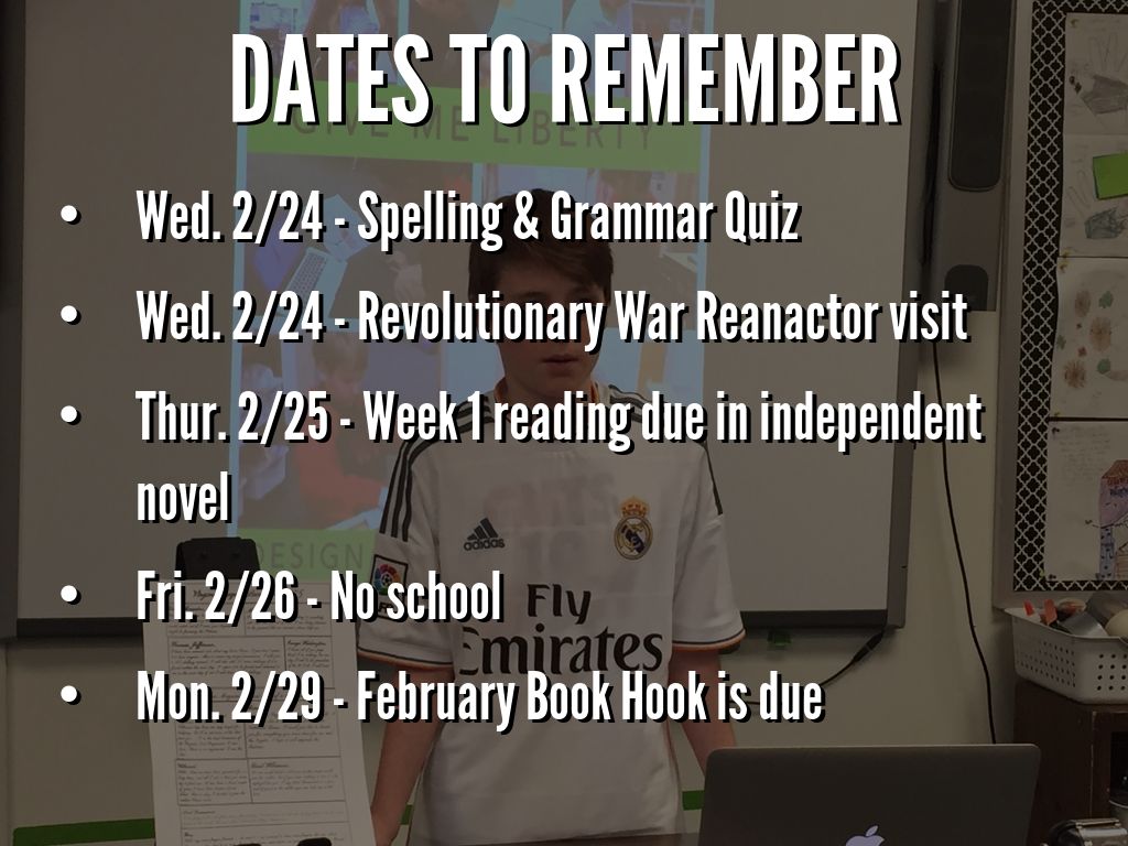 News from 5B 2/22/16 by Kirsten Becker