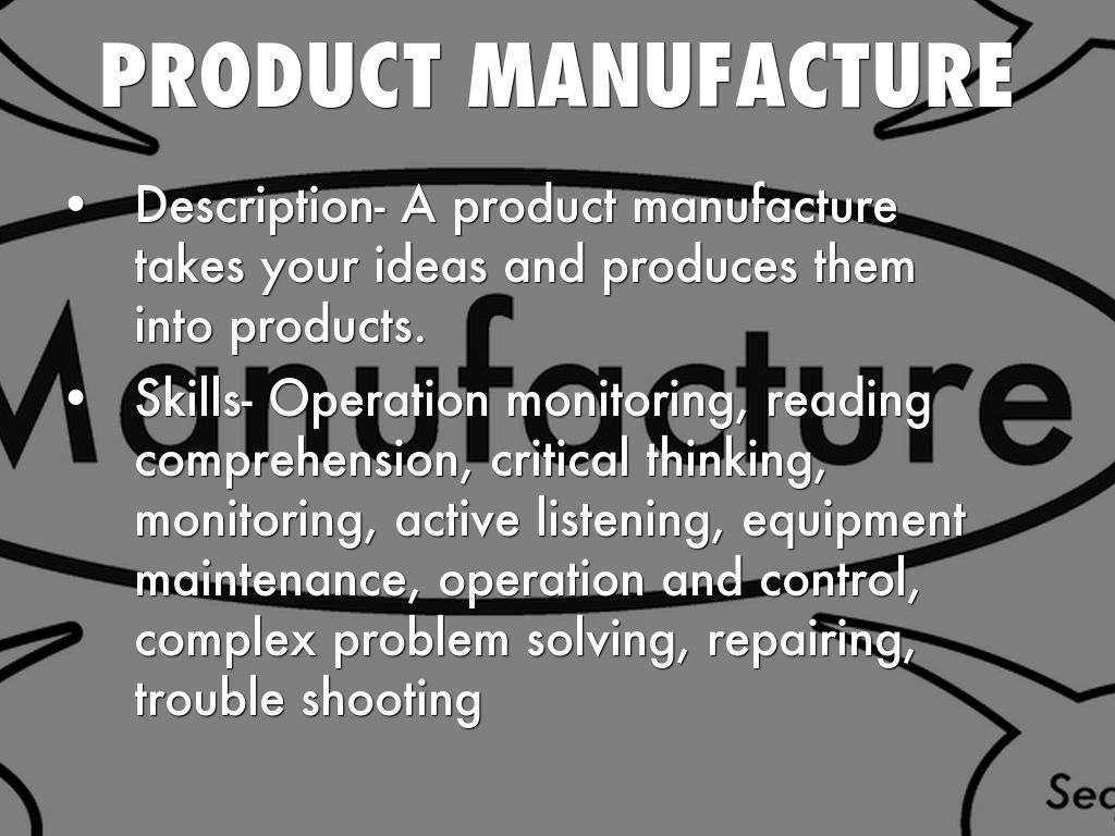 Copy of Product Manufacture by Willy Mathews
