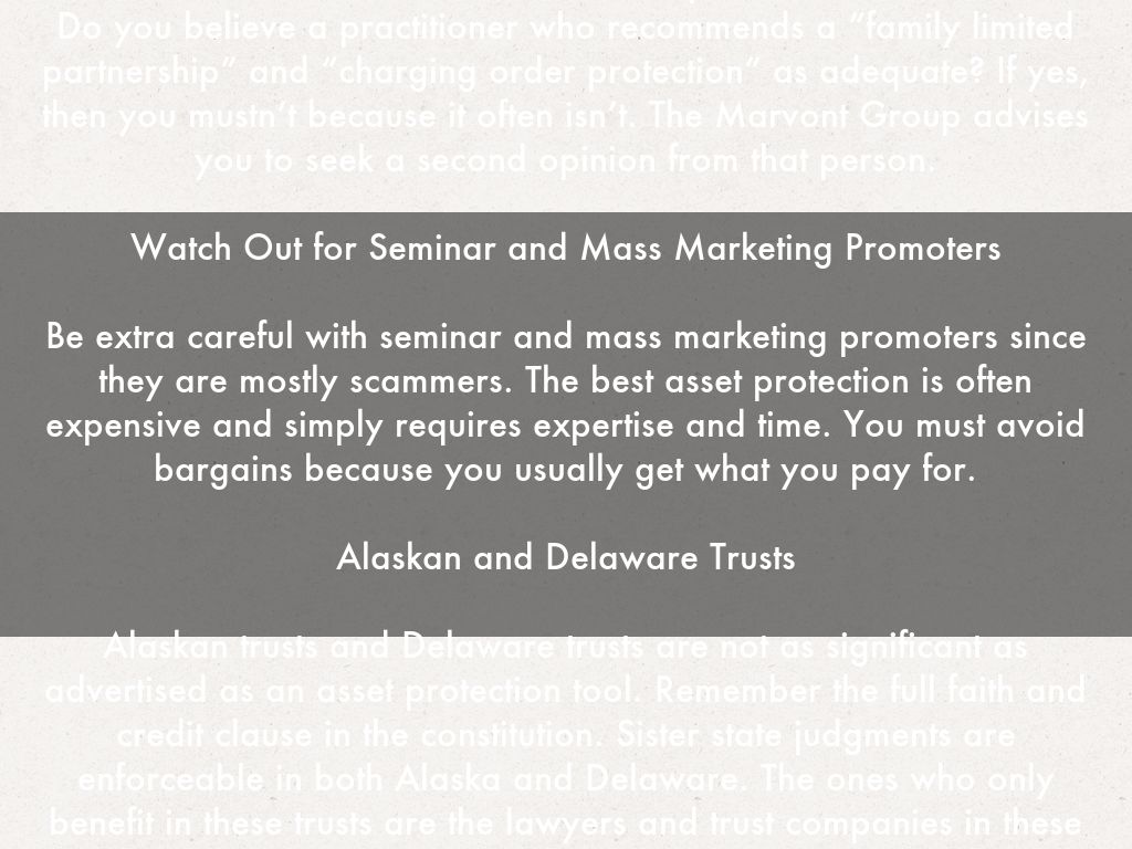 Tips on how to avoid asset protection scams by The