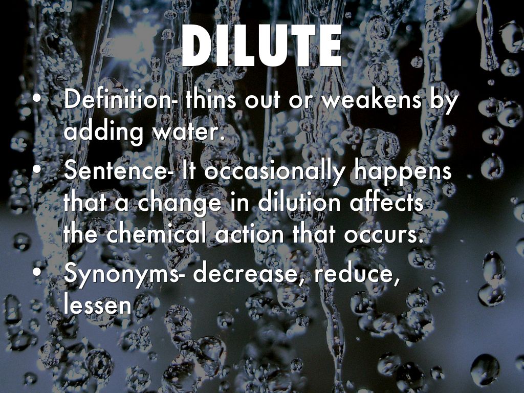 dilute synonym science
