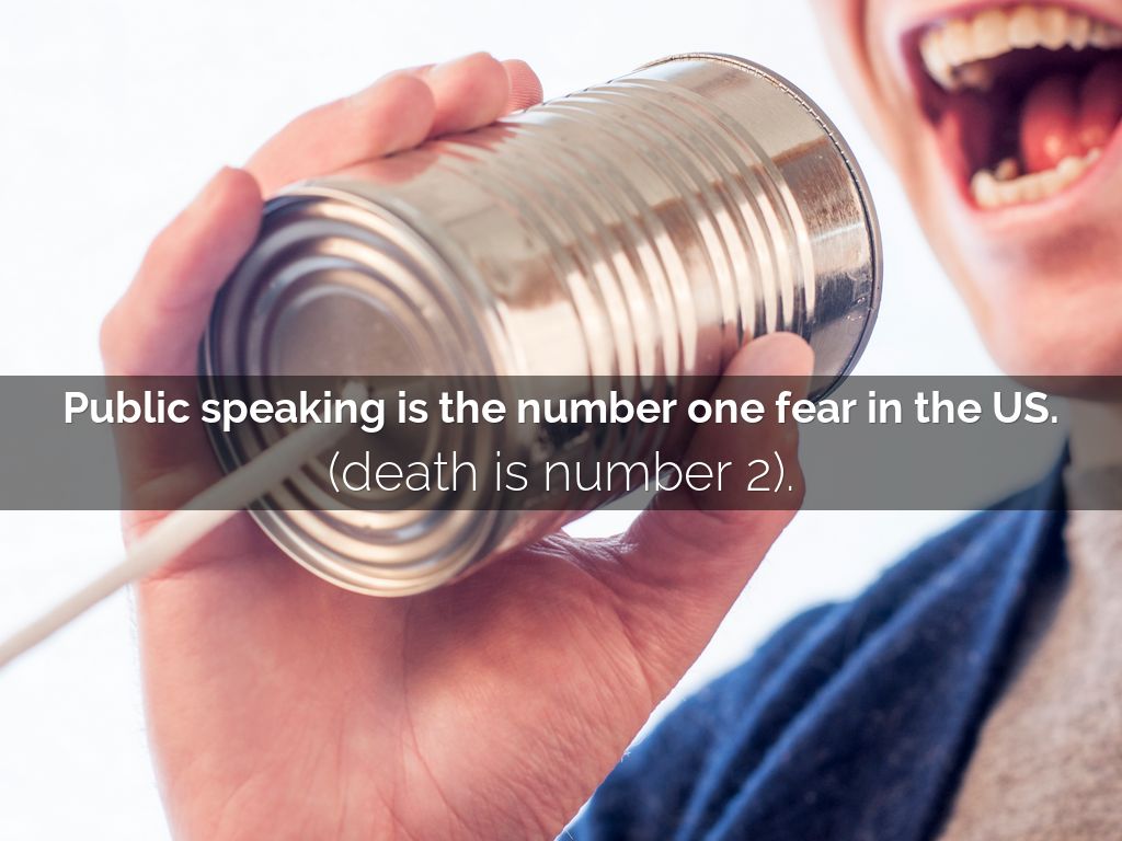 Public speaking is the number one fear in the US. by