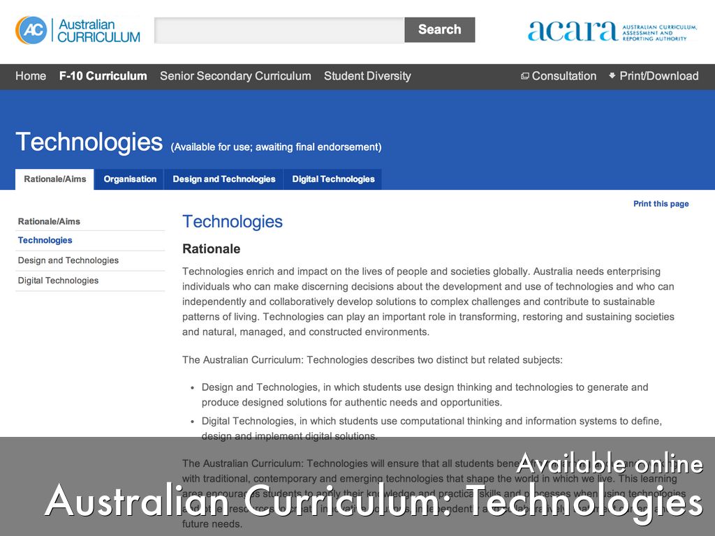 Implementing the Australian Curriculum: Technologies