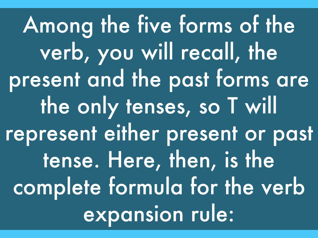 Expanding the Main Verb by dmoore