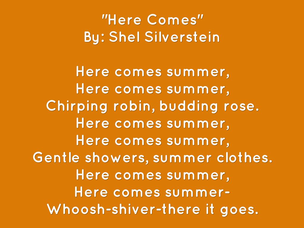 Funny Summer Poems Silverstein