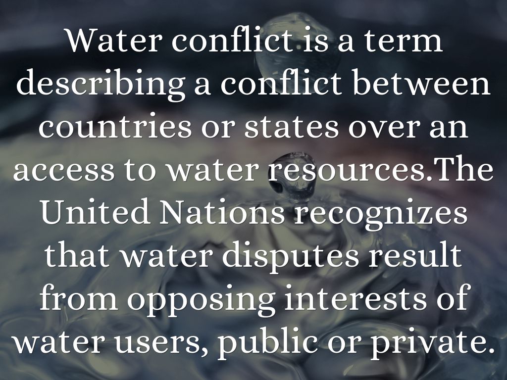 conflicts over water by Roselle Micchi