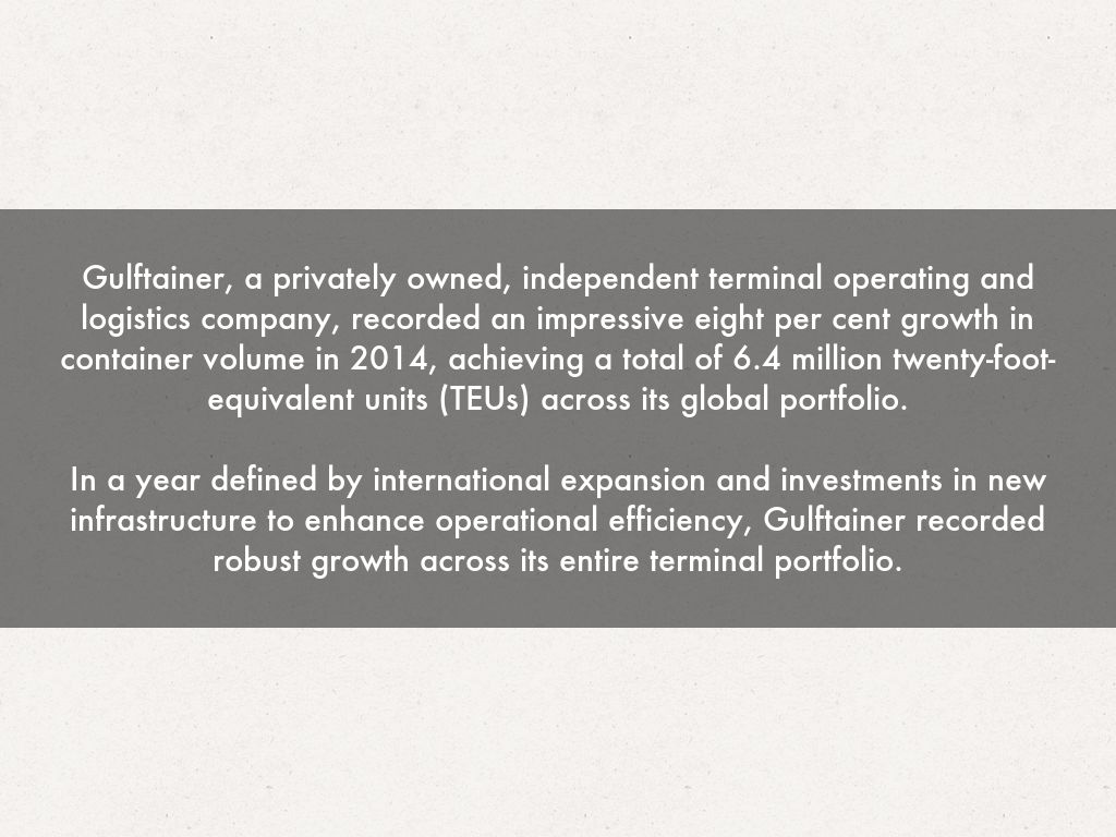 Gulftainer Company Limited Records 8% Growth In
