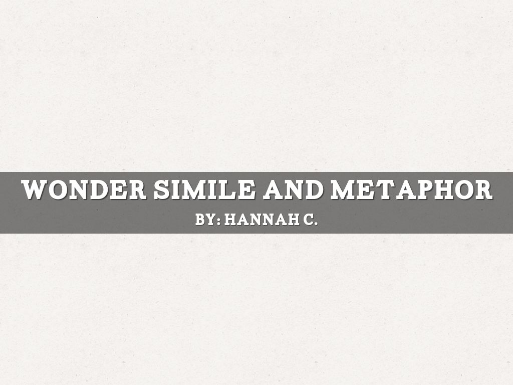 Copy Of Wonder Simile And Metaphor By Michelle Izzo Copy Of Wonder Simile And Metaphor By Michelle Izzo