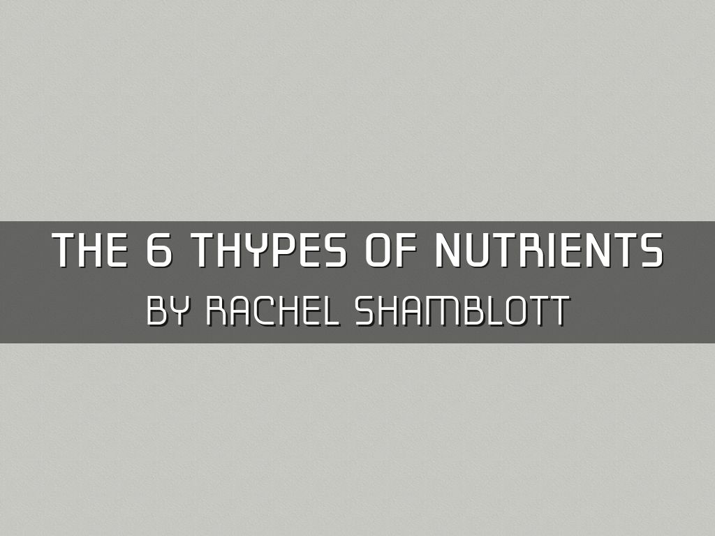 6 Types Of Nutrients by Rachel Shamblott