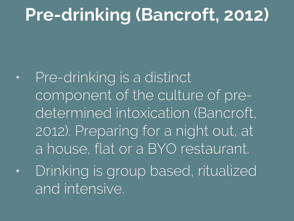 Pre-drinking culture among New Zealand Tertiary