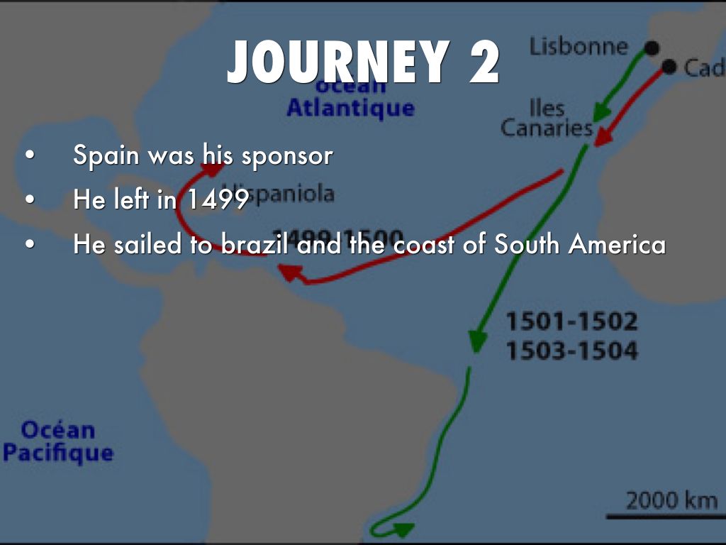 Amerigo Vespucci Route Of Journey
