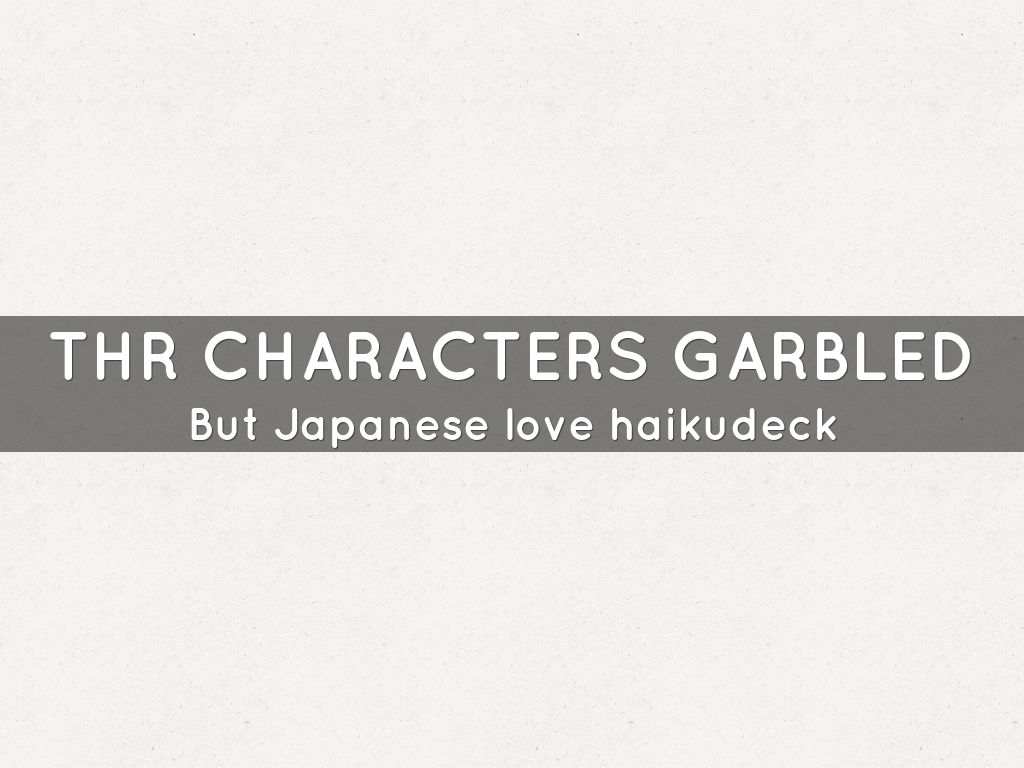 THR characters garbled by Ozaki Fumimasa