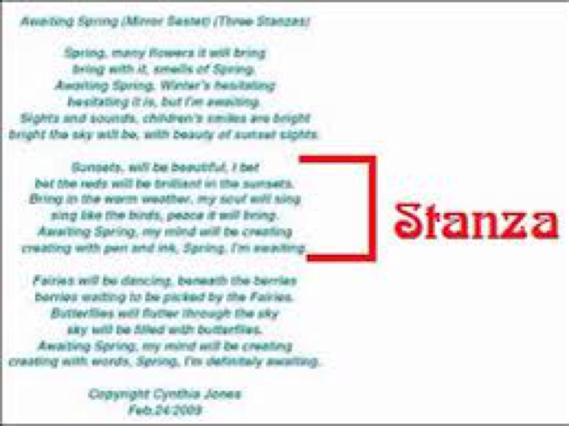 What Is Stanzas Mean V Poetry Born To Express Impress Poetry Terms 