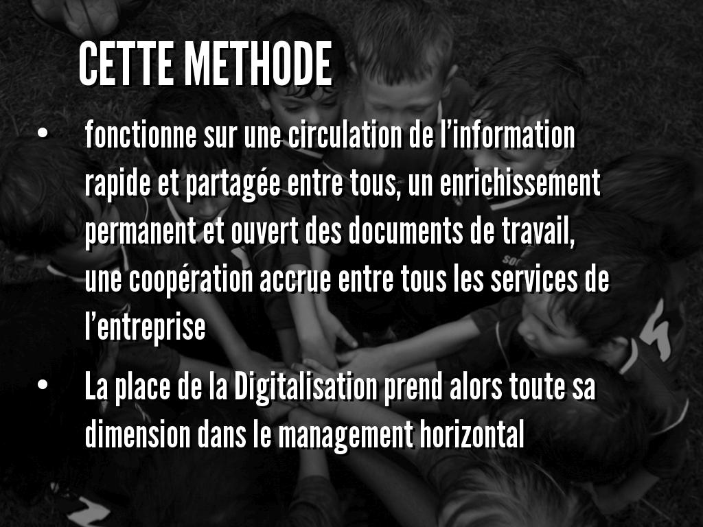 D'un management vertical vers un management horizontal