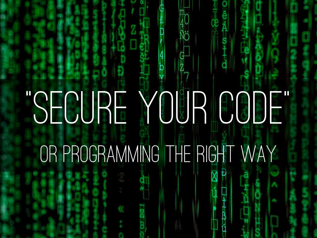Secure your Code @GameOfCode (8/3/2019) by Pascal