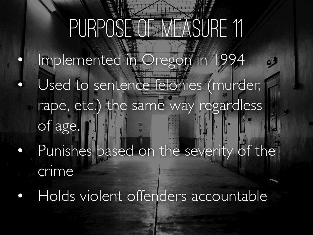Measure 11 - Is it Fair to Try Teenagers as Adults? by