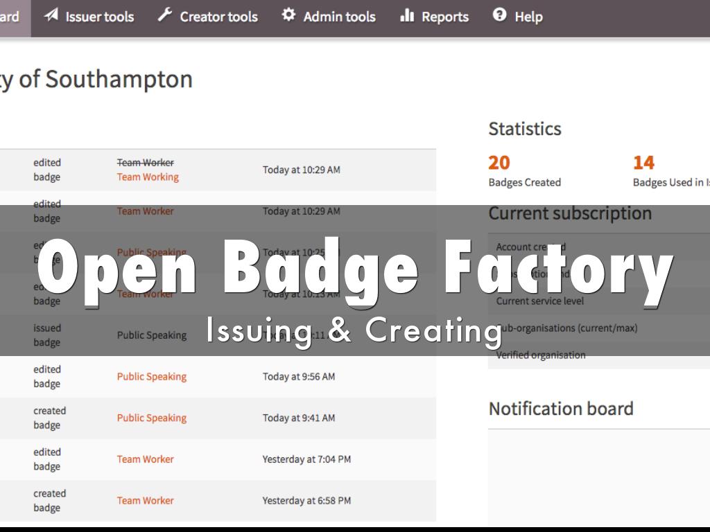 Updated Open Badges for evidence based practice by
