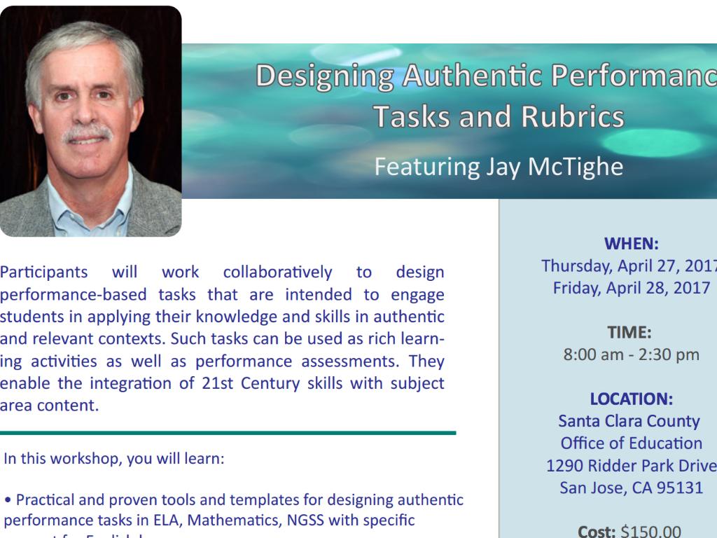 Designing Authentic Performance Tasks By MaBernadette
