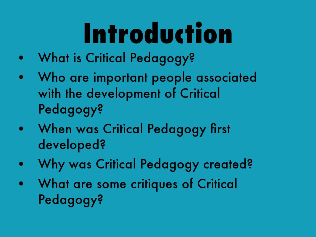 Critical Pedagogy by Lyndsay Moffatt