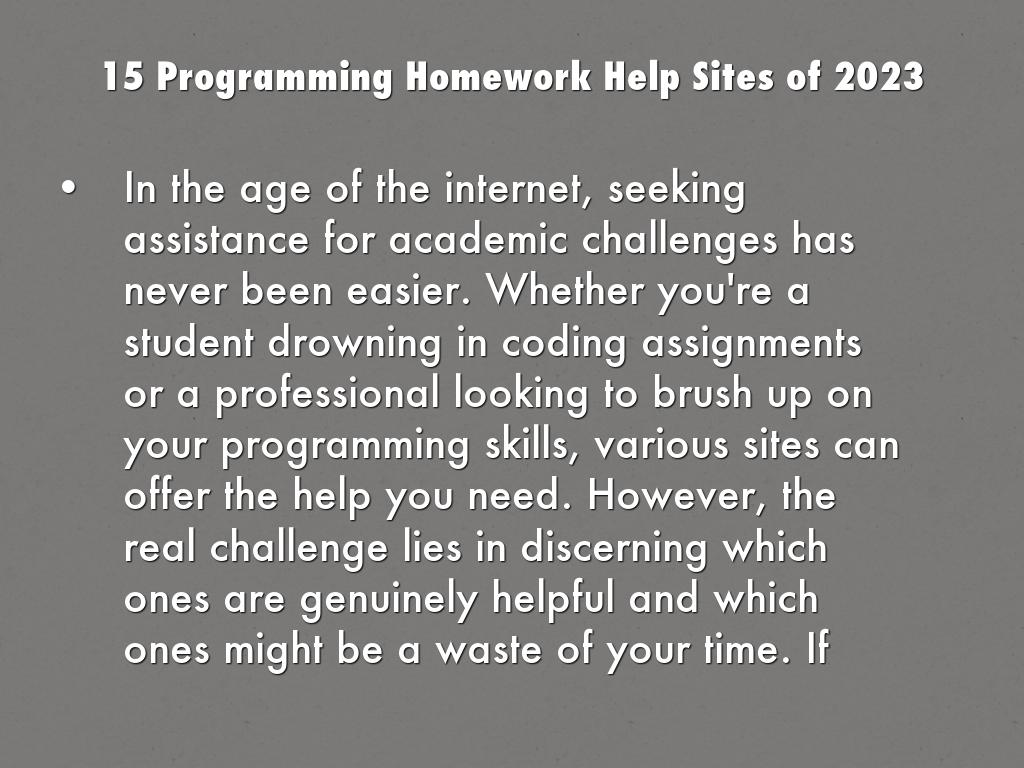 15 Programming Homework Help Sites of 2023 by Arnold