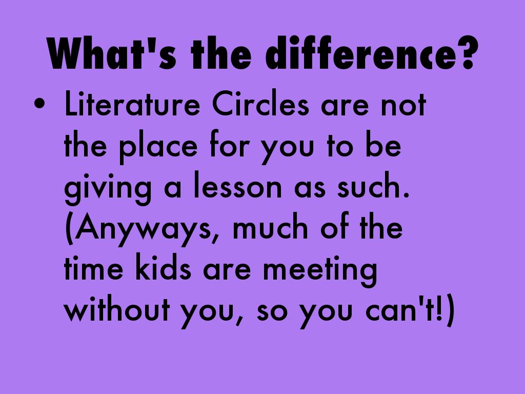 Literature Circles by Lyndsay Moffatt