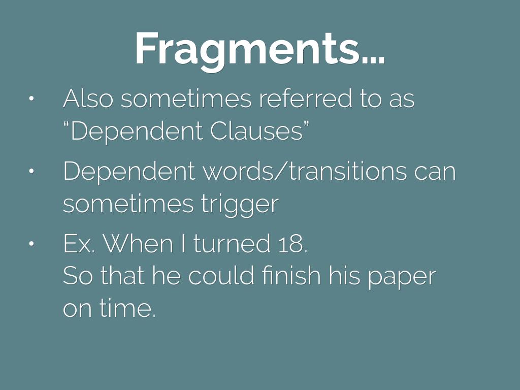 Fragments and Run-ons by Mary Petty