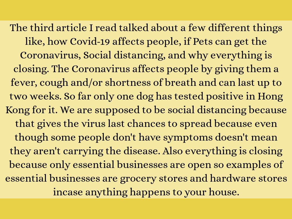 Final Presentation on Coronavirus- Savannah J. by