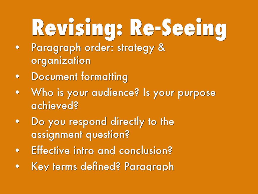 Editing and Revising - Week 10 by L Wilson